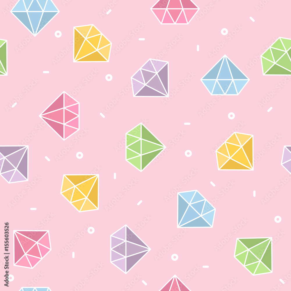 Pastel diamond seamless pattern with pink background vector Stock ...