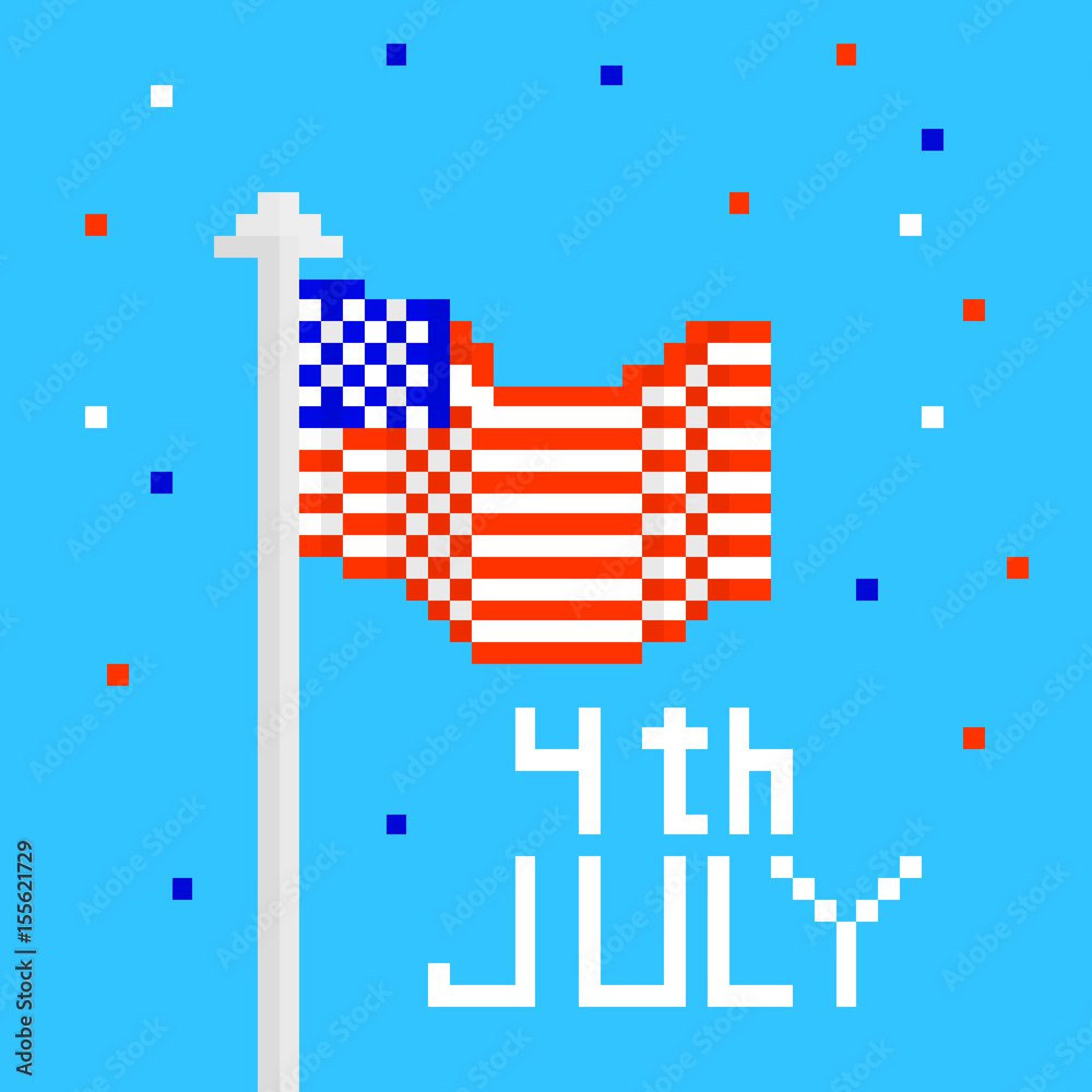Independence Day pixel art. Vector illustration for 4th of july. Stock ...