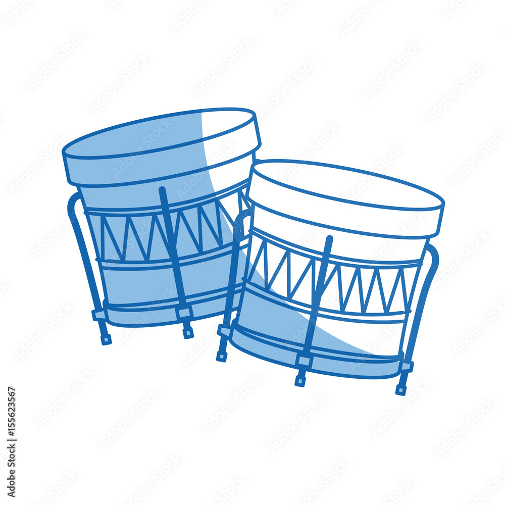 brazilian samba batucada drum instrument music vector illustration ...