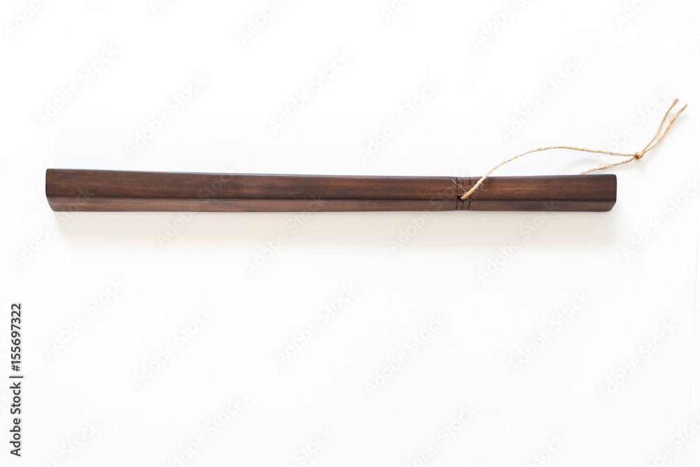 Thai traditional weapon made from hardwood, "Khom Faek" , isolated on ...