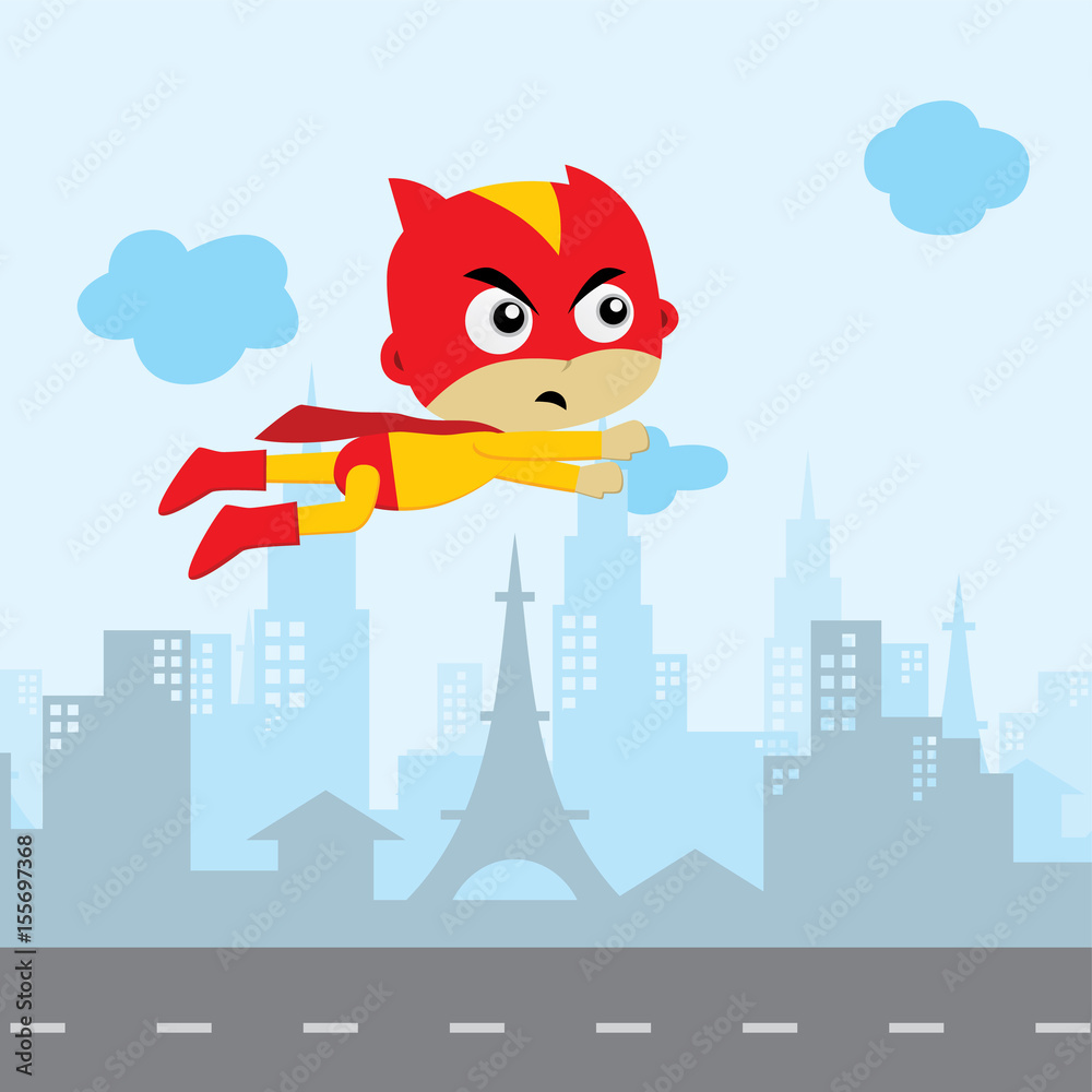 cartoon superhero game asset theme hero vector art Stock Vector | Adobe ...