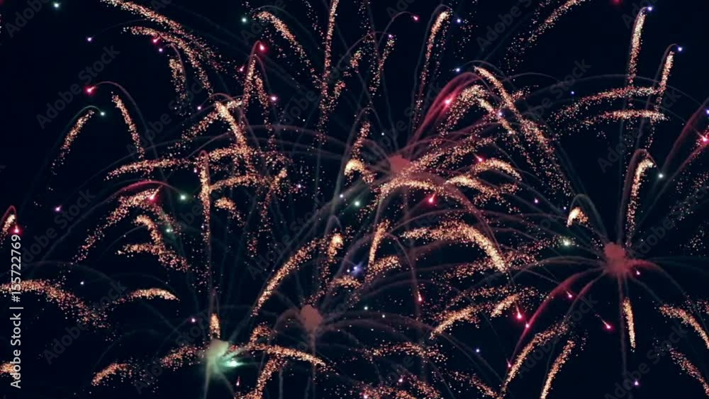 Different shapes and appearance of the fireworks. Stock Video | Adobe Stock
