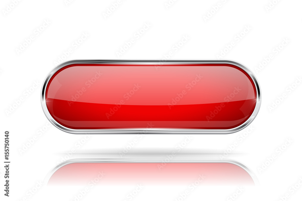 Red oval button Stock Vector | Adobe Stock