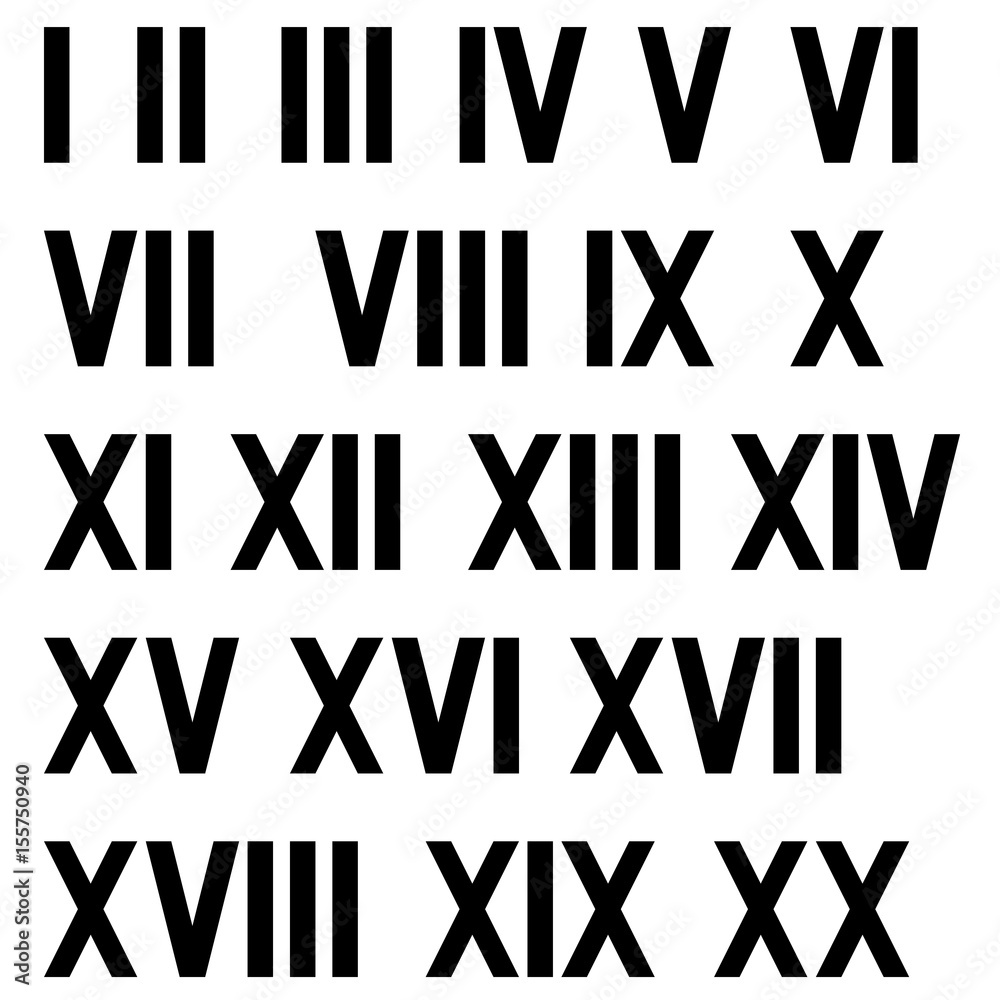 Roman numerals Stock Vector | Adobe Stock