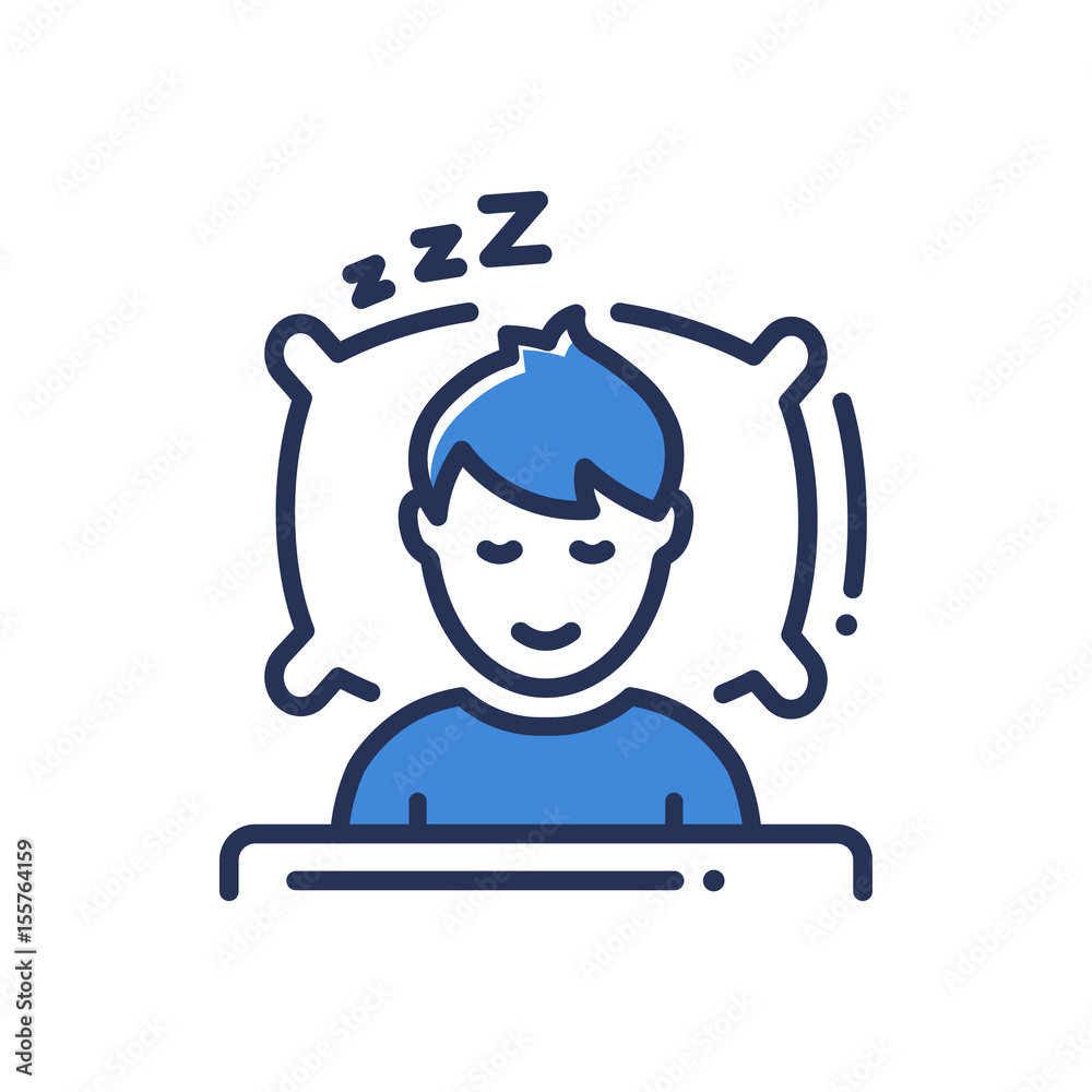 Sleep - modern vector single line icon Stock Vector | Adobe Stock