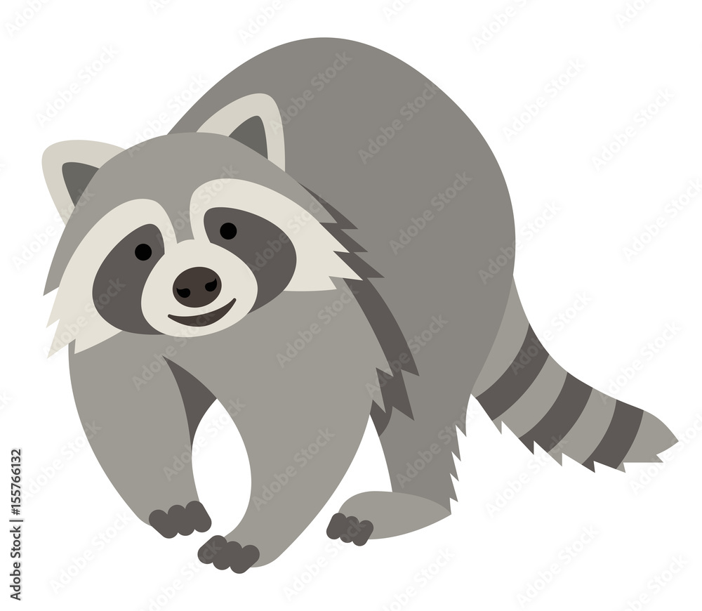Simple Raccoon Face Cartoon