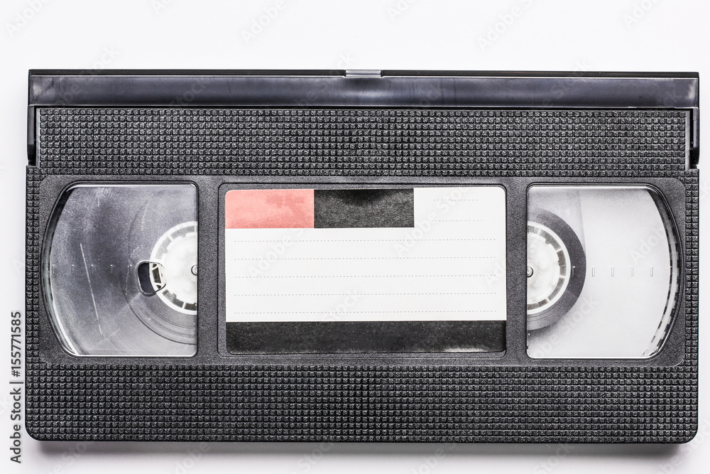 Old VHS tape front side isolated on white. foto de Stock | Adobe Stock