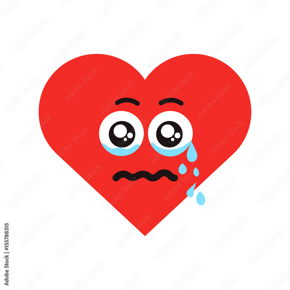 Crying heart vector illustration Stock Vector | Adobe Stock