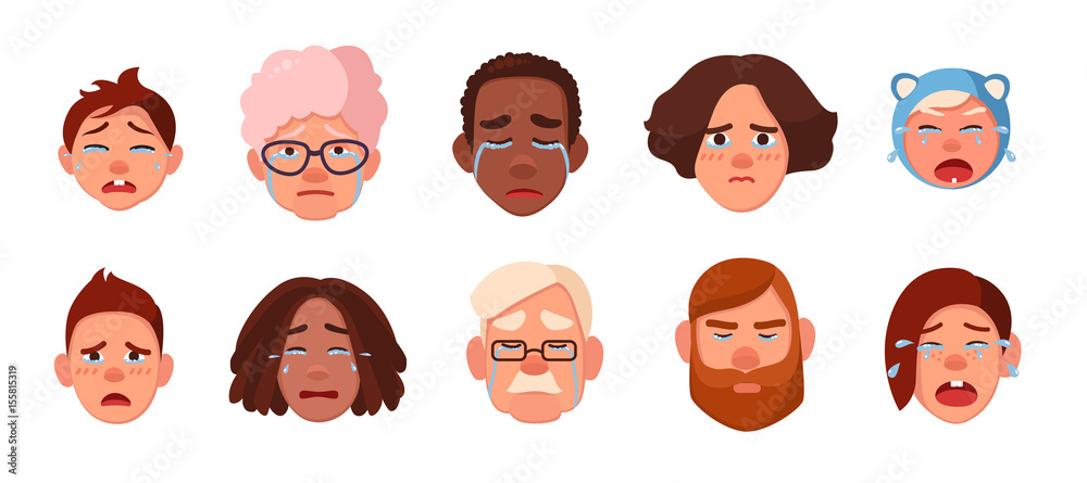 Sad People Crying Cartoon