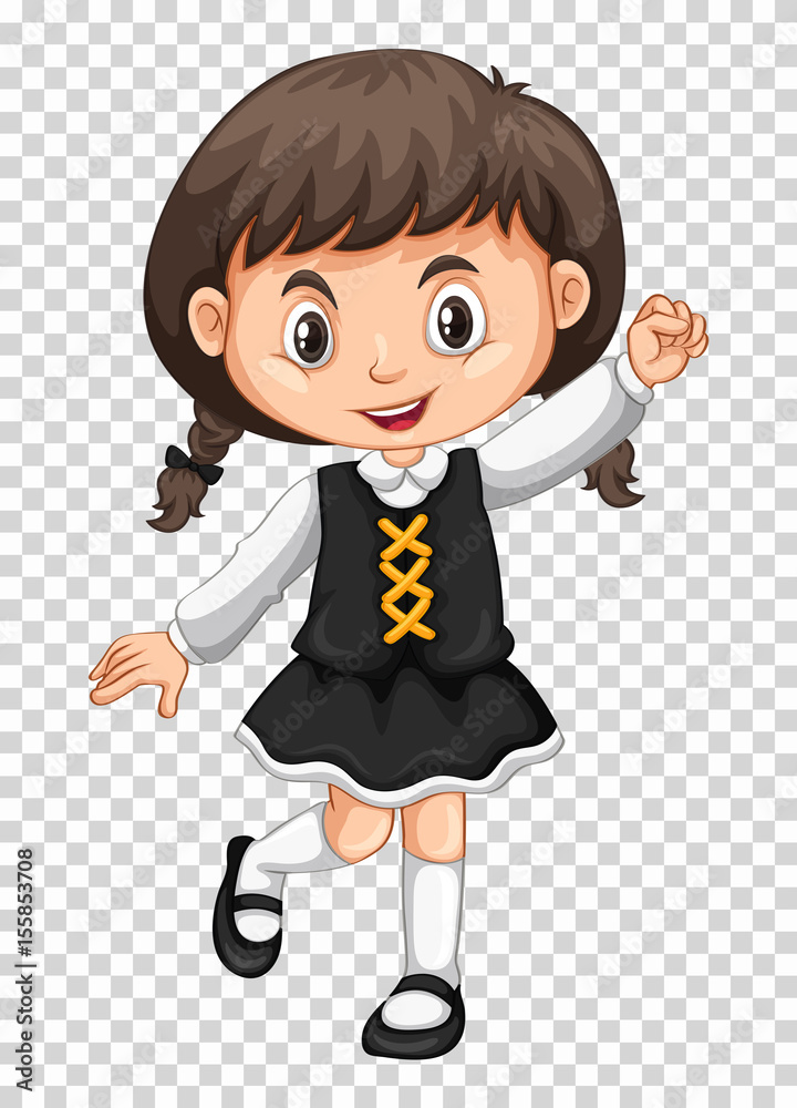 Cute girl on transparent background Stock Vector | Adobe Stock