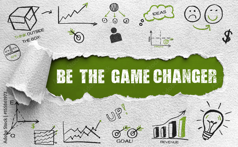 Foto de BE THE GAME CHANGER - ripped paper concept with doodles do ...