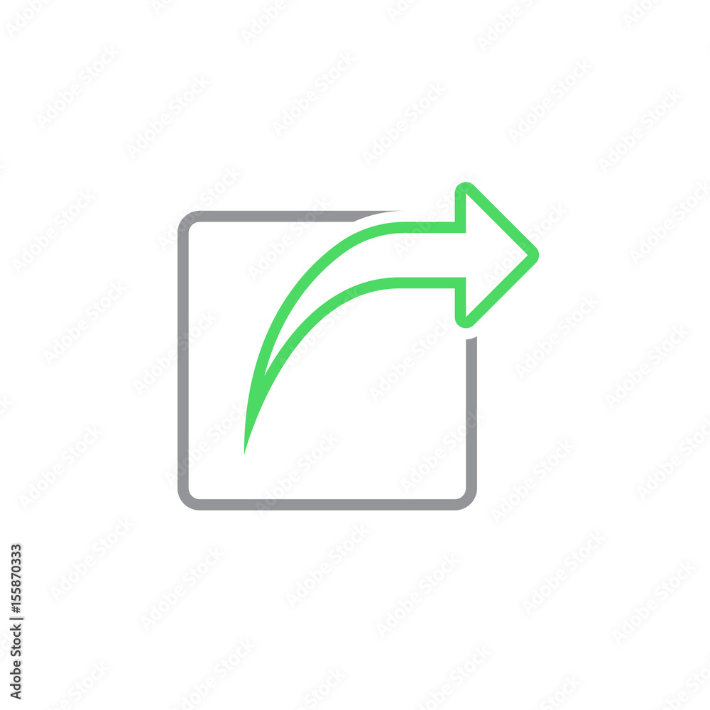 External share line icon, outline vector logo illustration, linear ...