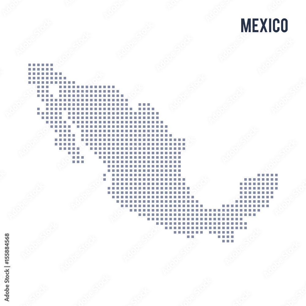 Vector pixel map of Mexico isolated on white background Stock Vector ...