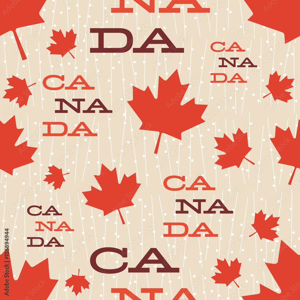 Mid Century Canada Pattern. Retro vintage fifties styled vector pattern ...