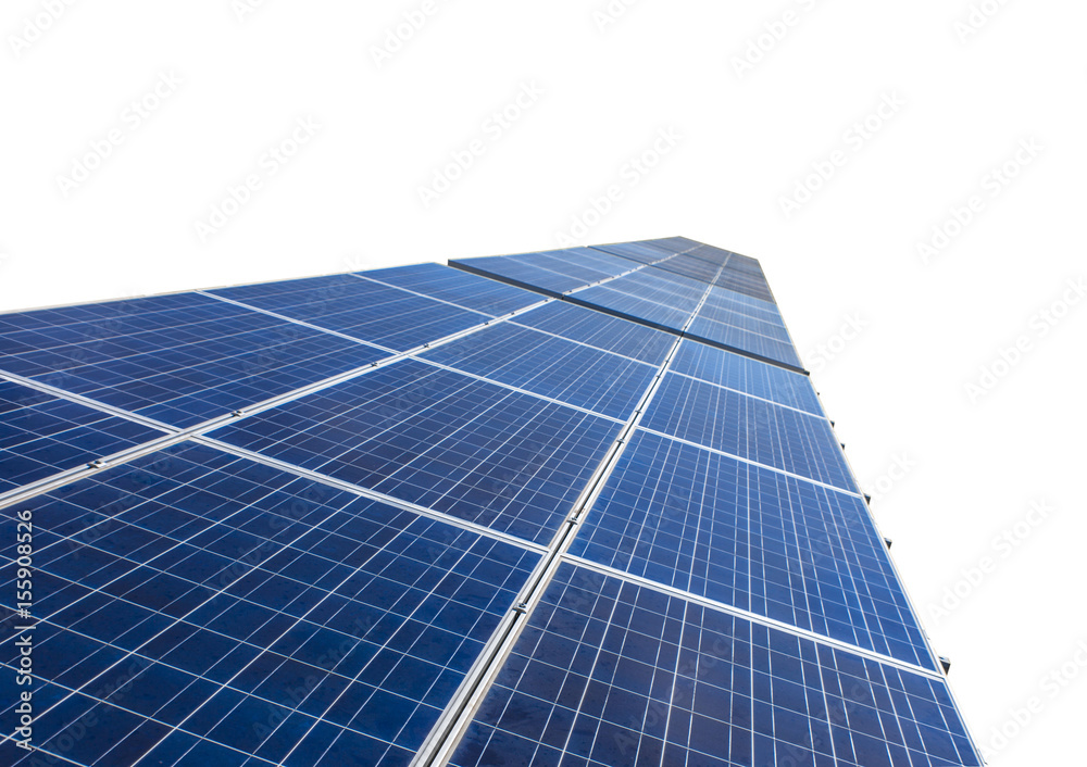 Solar Panels isolated in white background for solar energy concept ...