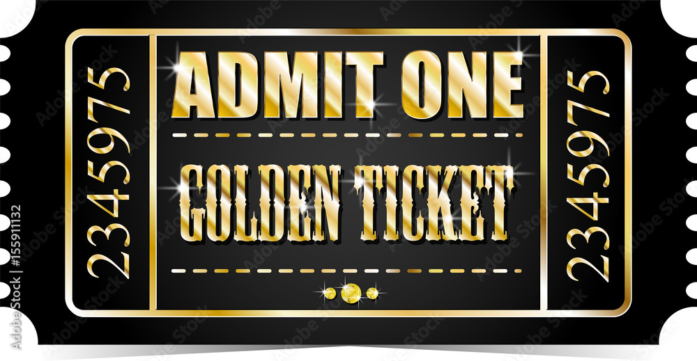 Golden ticket Stock-Vektorgrafik | Adobe Stock