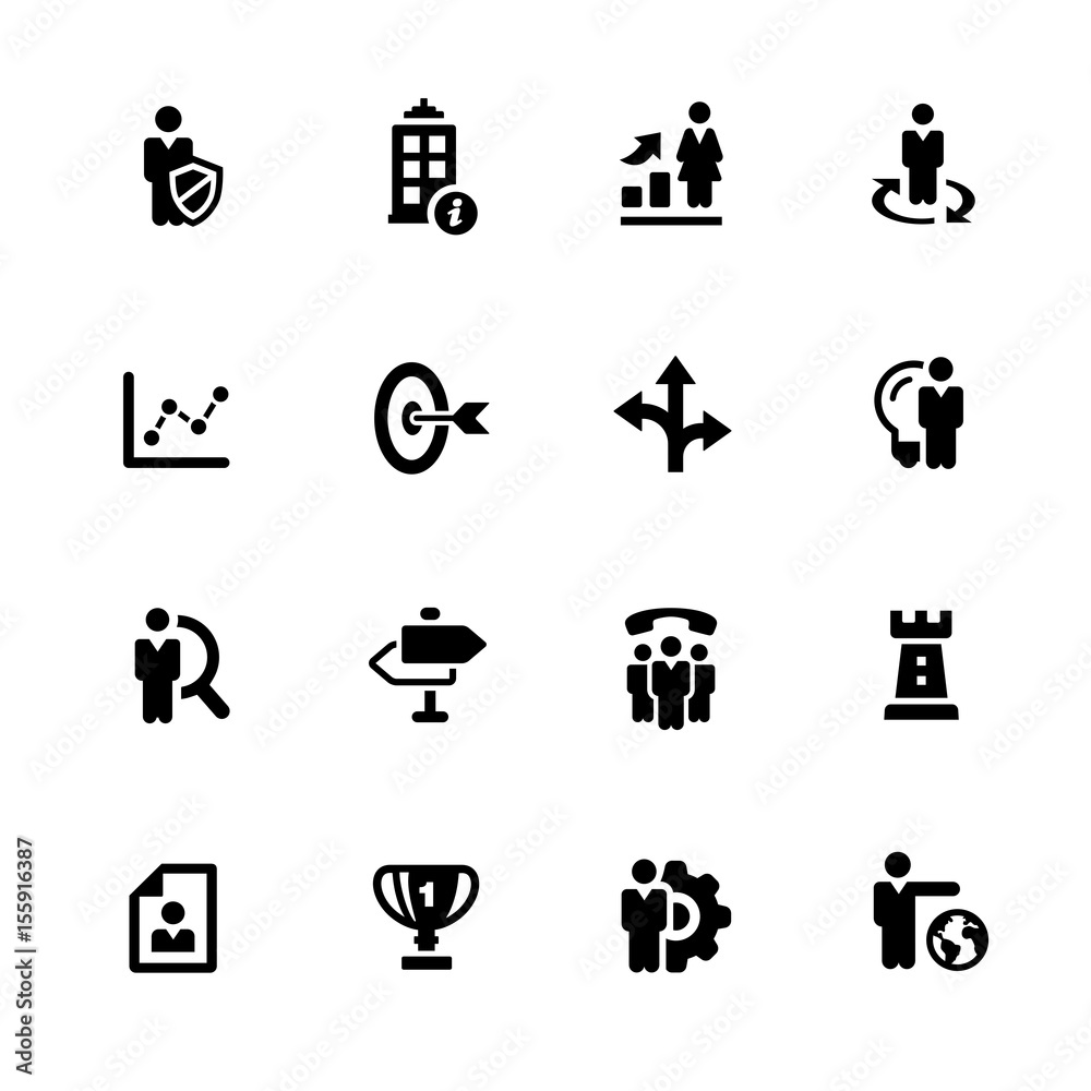 Company Strategy Icons // Black Series - Vector icons for your digital ...