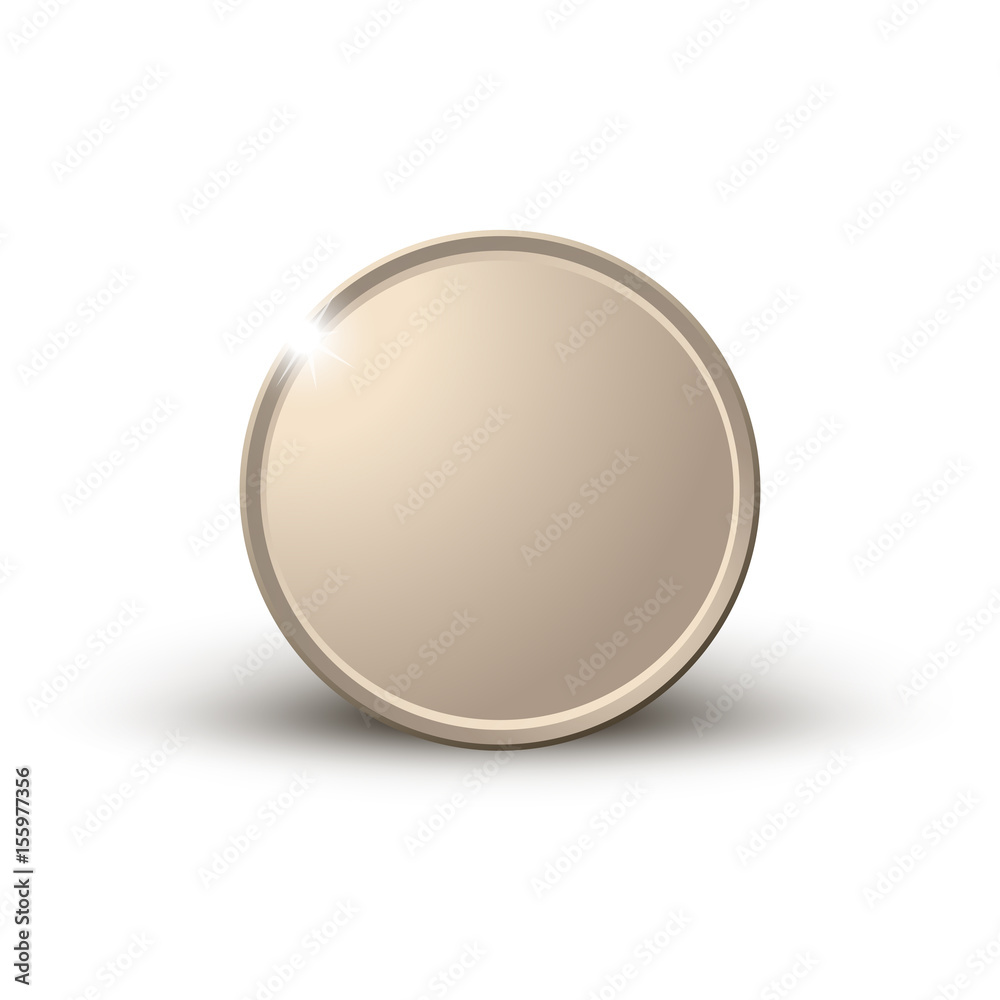 Coin on white background isolated object abstract Stock Vector | Adobe ...