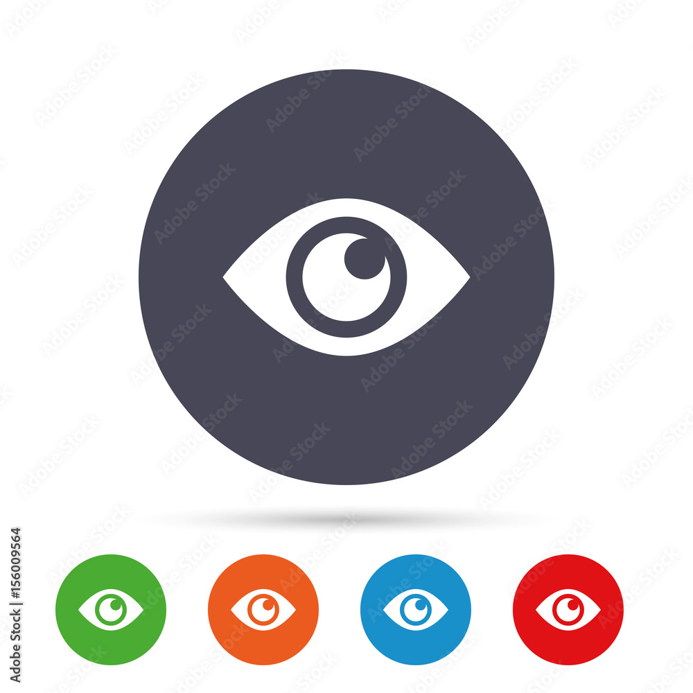 Eye sign icon. Publish content button. Stock Vector | Adobe Stock