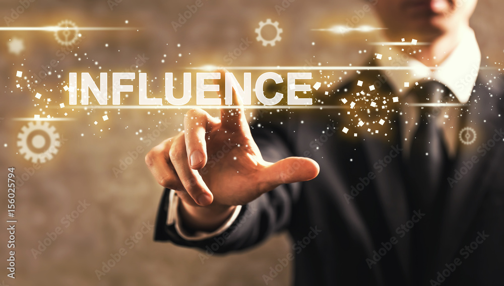 Influence text with businessman Stock Photo | Adobe Stock