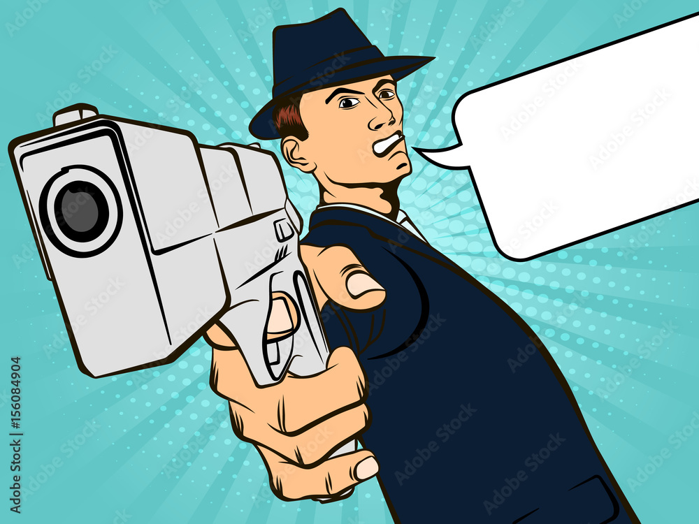 Man with a gun Stock Vector | Adobe Stock