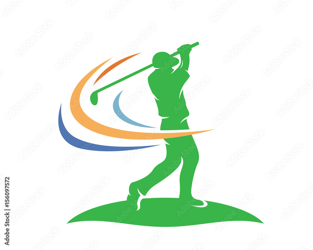 Modern Golf Logo - Professional Golfer Athlete Winning Swing Stock ...