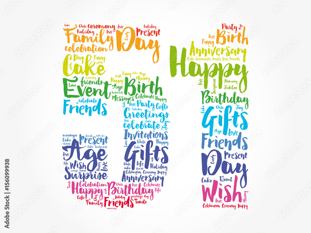 Happy 51st birthday word cloud collage concept Stock Vector | Adobe Stock