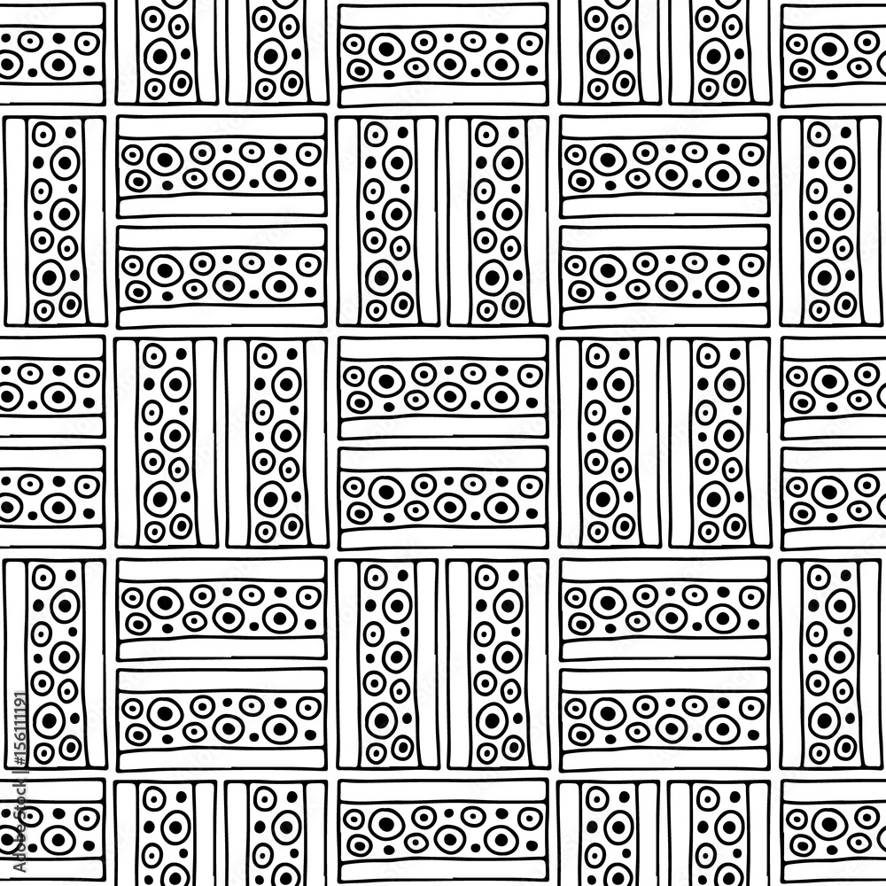 Seamless vector pattern. Black and white geometrical background with ...