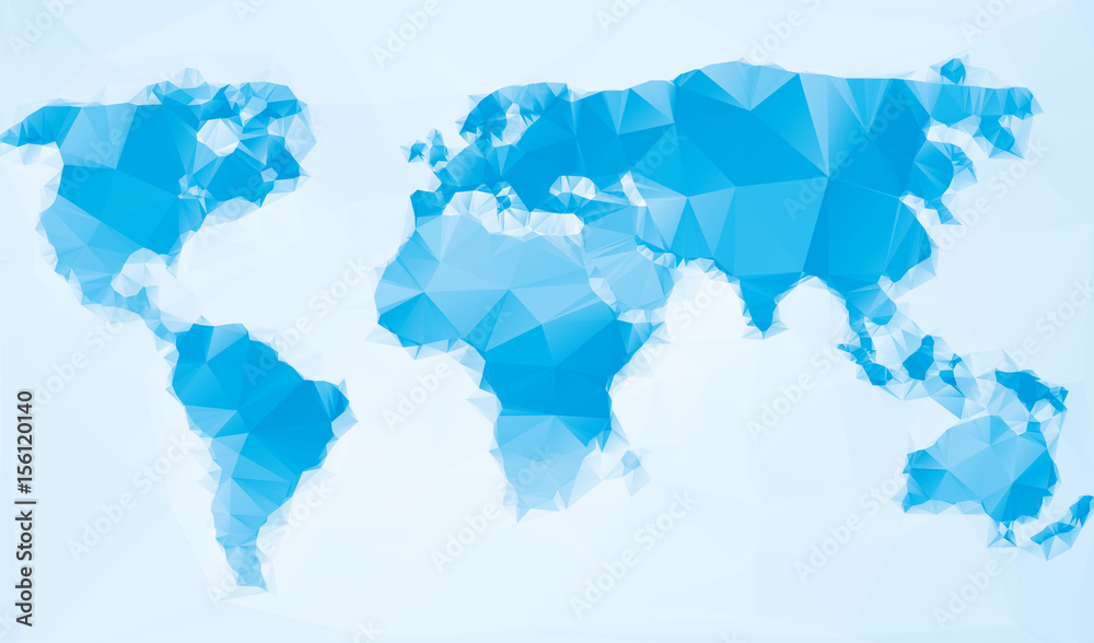 Triangle world map vector illustration. Stylize world map, technology ...