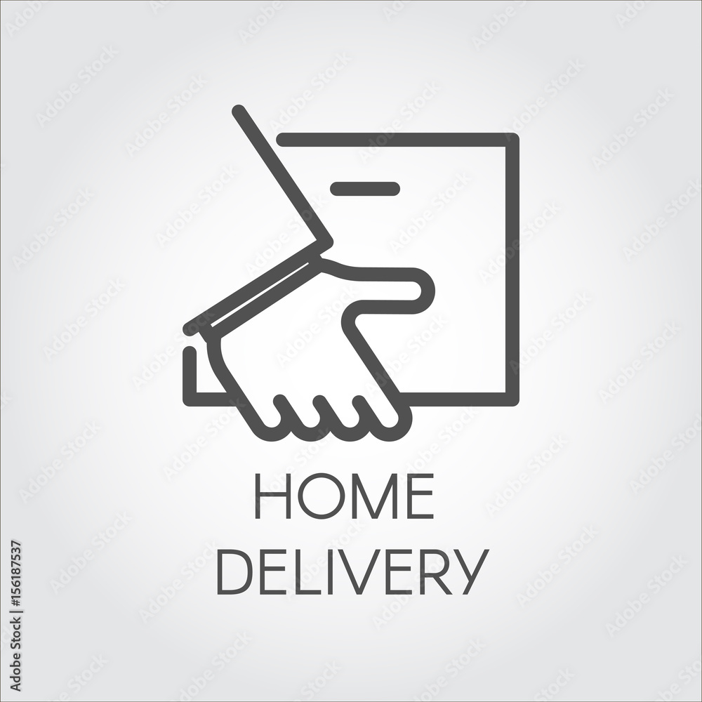Image of the hand holding envelope. Icon of home delivery, fast and ...