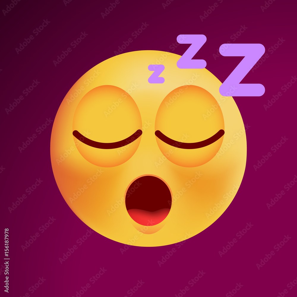 Cute Sleeping Icon on Black Background. Isolated Vector Illustration ...