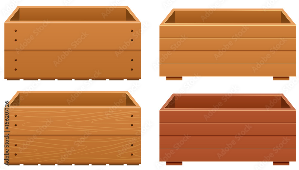 Wooden box designs with different texture of wood Stock Vector | Adobe ...