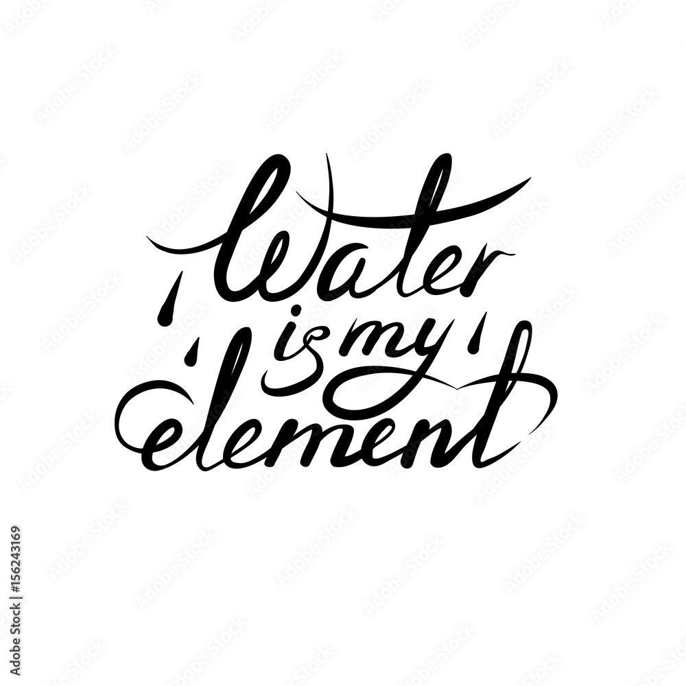 Vector black logo, emblems, text design or tattoo the inscription water ...