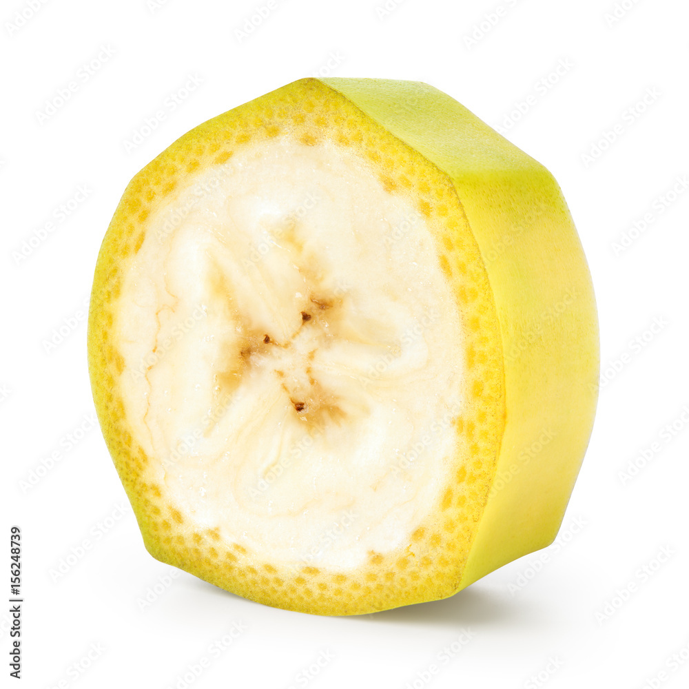 Banana slice isolated on white background. With clipping path. Stock ...