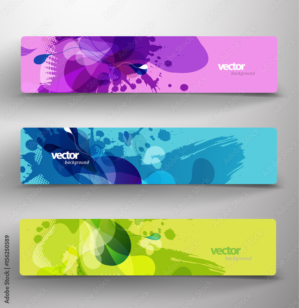 Set of three abstract colorful headers. Stock Vector | Adobe Stock