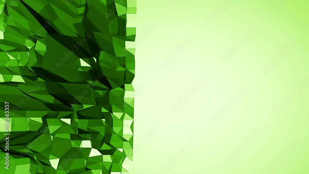 Green low poly background pulsating. Abstract low poly surface as ...