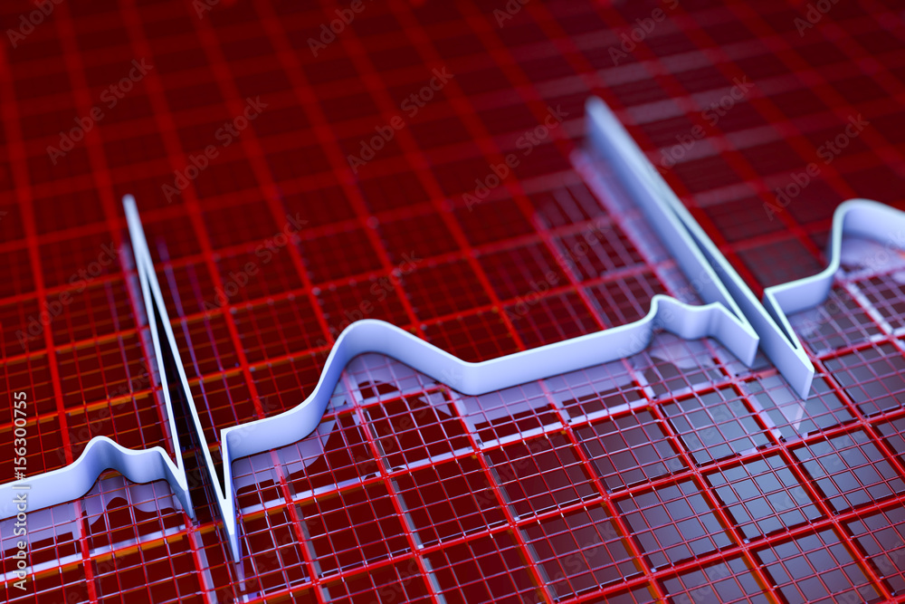 Electrocardiogram, ECG medical background, scienctific background 3D ...