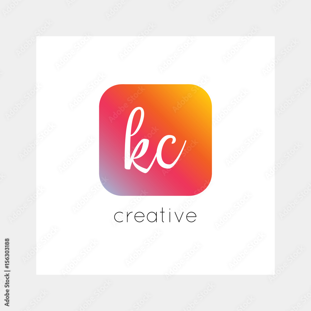KC logo, vector. Useful as branding, app icon, alphabet combination ...