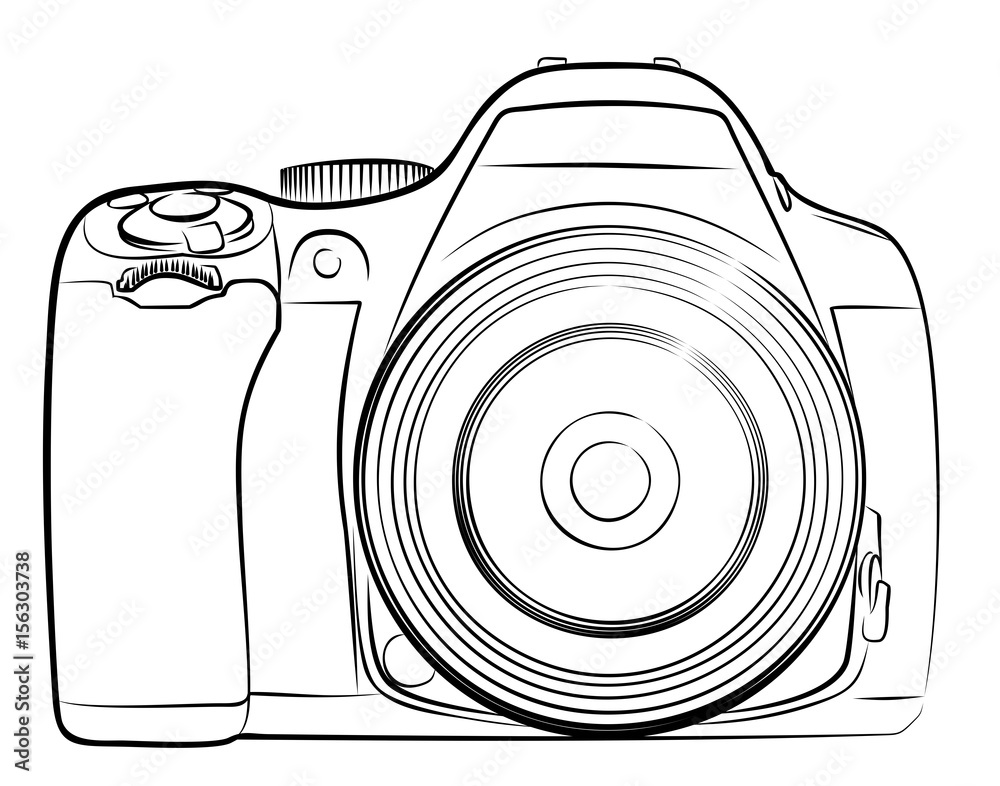 camera Sketch. Stock Illustration | Adobe Stock