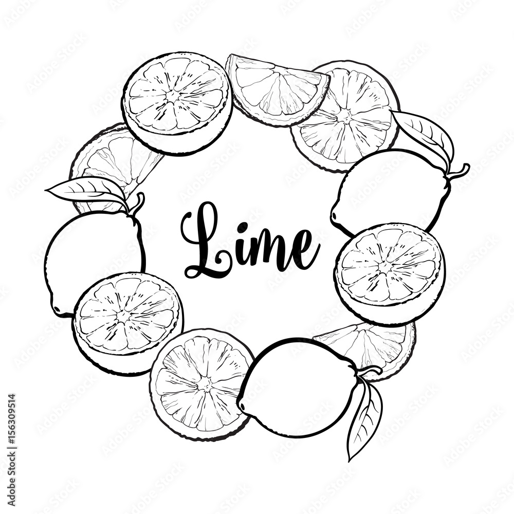 Lime Clipart Black And White