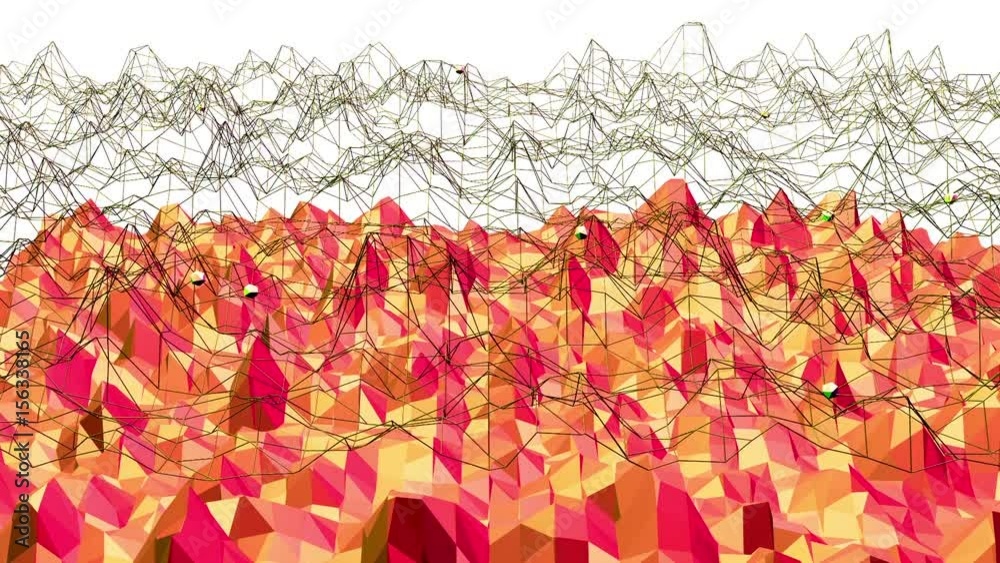 Vidéo Stock Polygonal mosaic background with vertex, spikes in cartoon ...