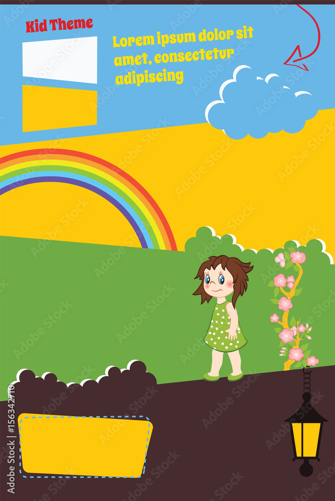 Vector cartoon kid template Stock Vector | Adobe Stock