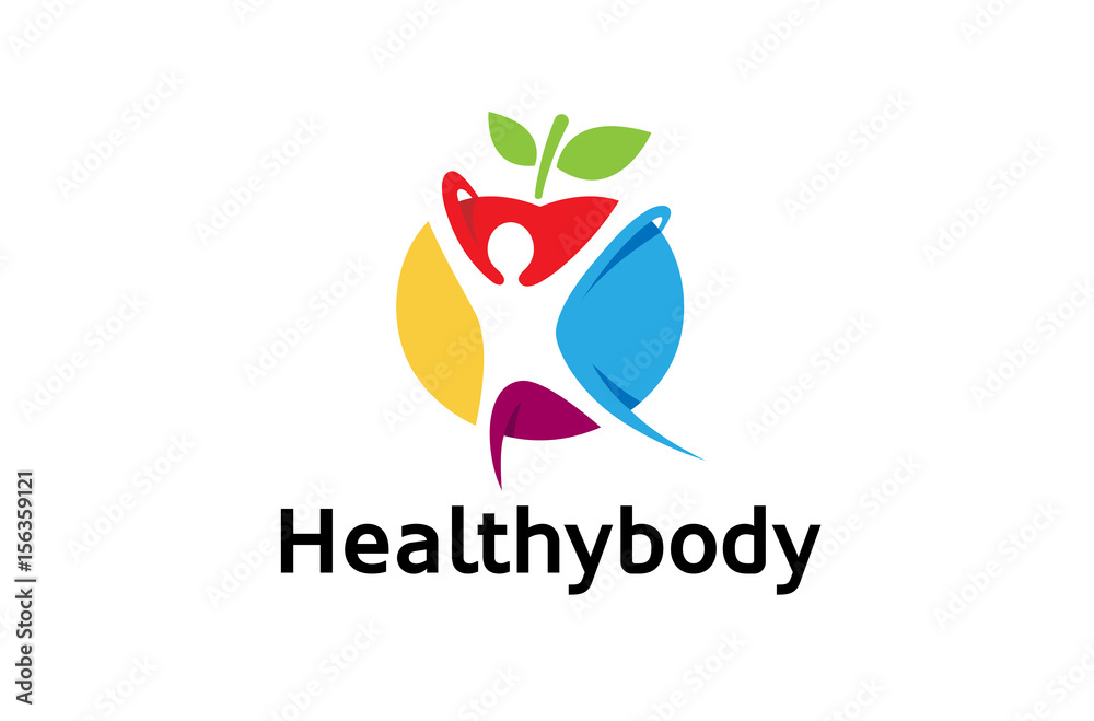 Creative Colorful Healthy Body Logo Design Illustration Stock Vector ...