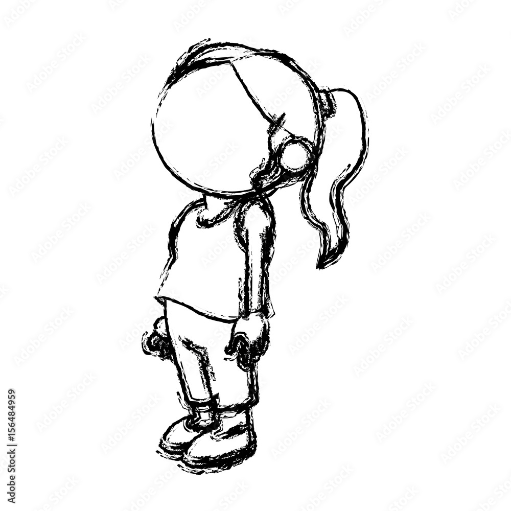 little girl child no face image vector illustration Stock Vector ...