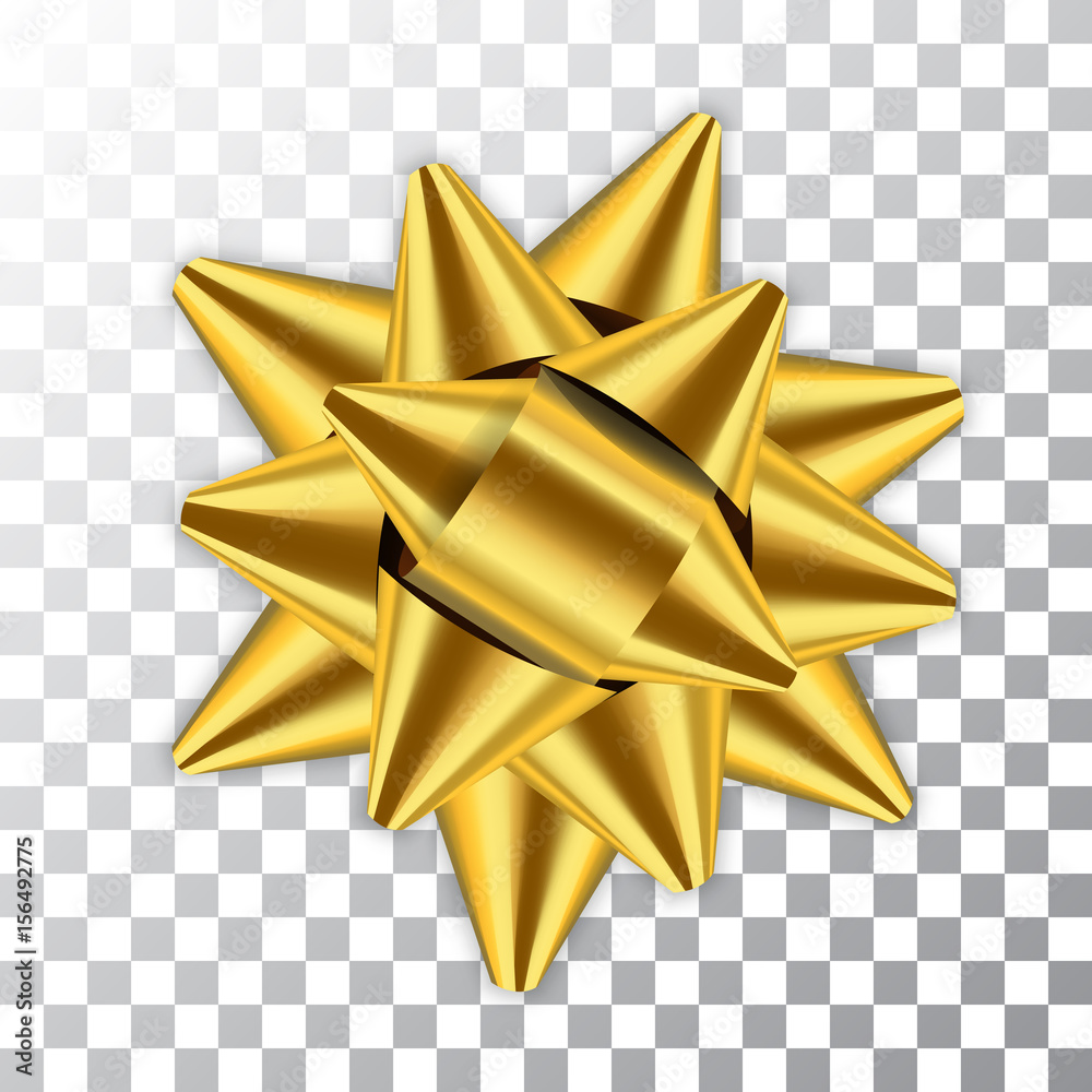 Gold Christmas Bow No Background