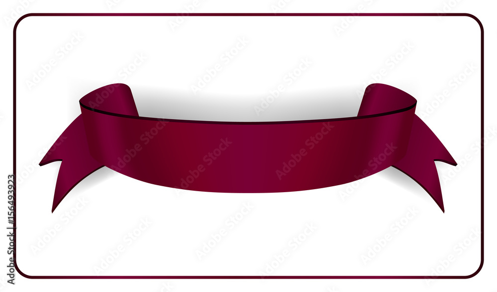 Red satin empty ribbon. Blank banner. Design decoration ribbon element ...