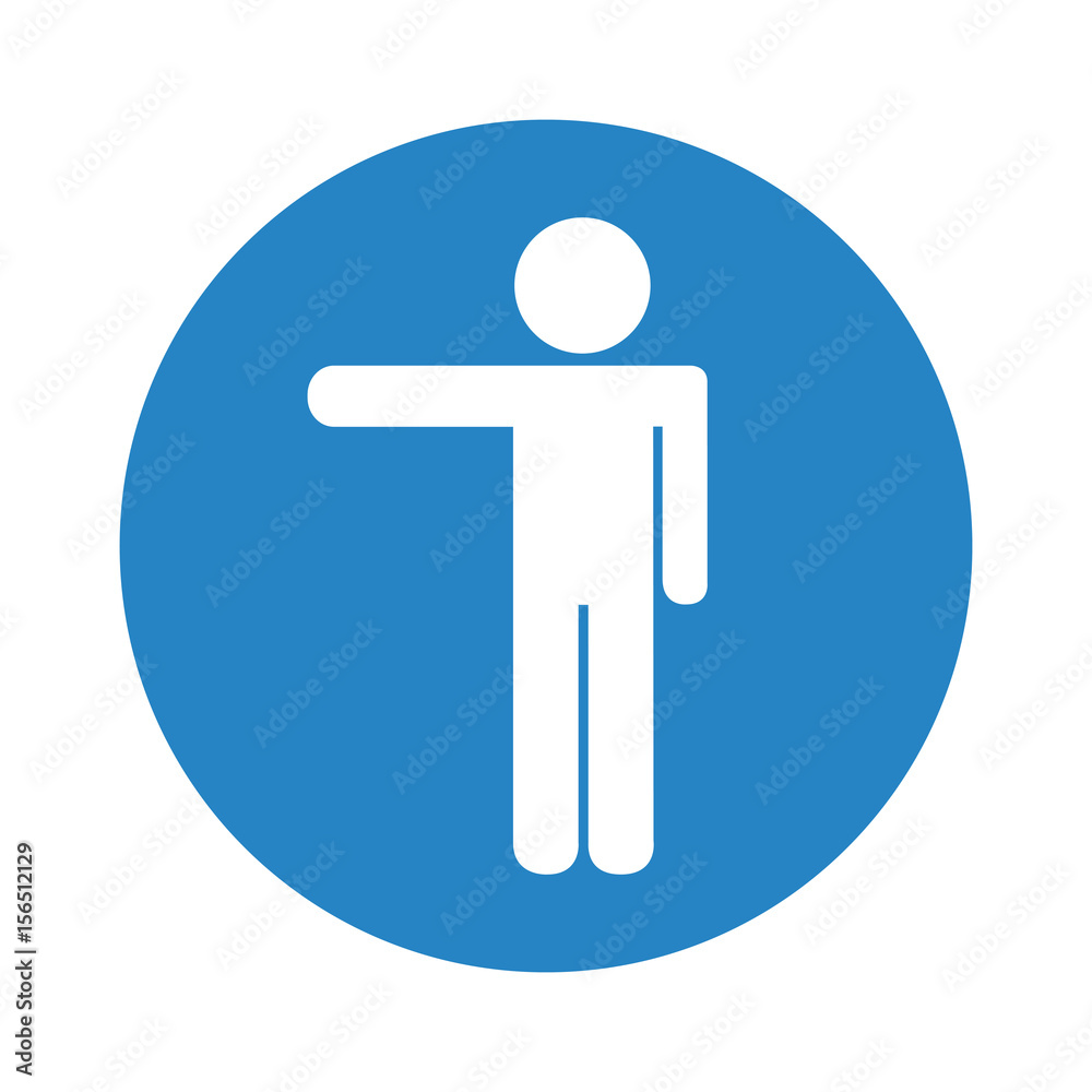 Silhouette of person pointing icon vector illustration design Stock ...