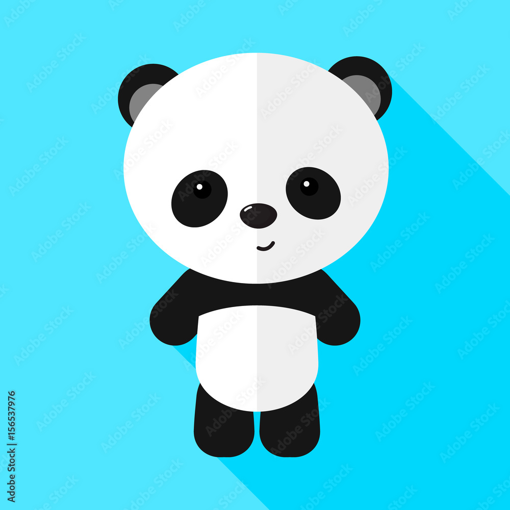 Image of a little panda. Flat design Stock Vector | Adobe Stock