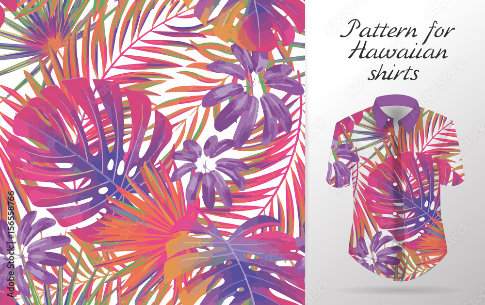 Hawaiian aloha shirt. an icon in a flat style isolated on white ...