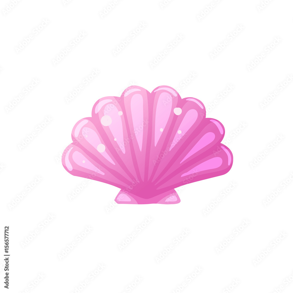 Bright cartoon seashell icon. Colorful shellfish symbol isolated on ...